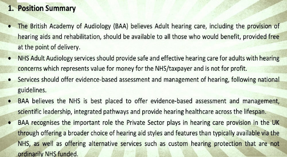 Audiology Worldnews - UK audiology "safe and effective" in NHS hands ...